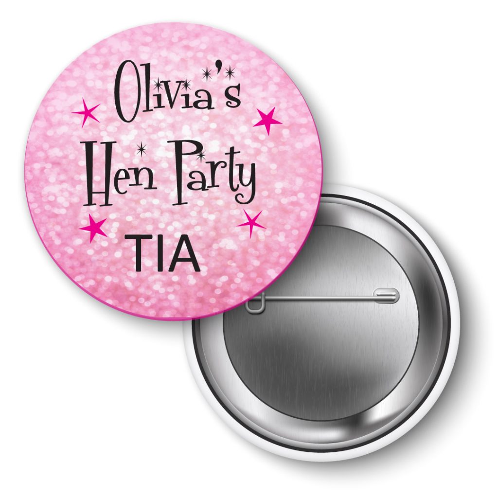 Hen Party badges, personalised Vintage
